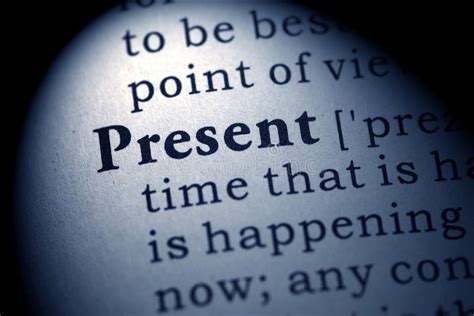 Definition Of The Word Present Stock Image Image Of Concepts