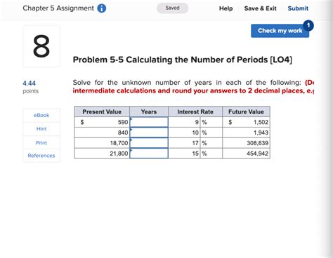 Solved Chapter 5 Assignment Saved Help Save And Exit Submit
