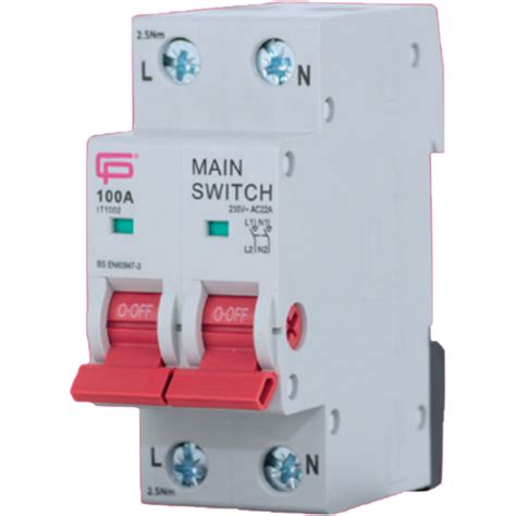 Fusebox It1002 2p 100a Pole Isolator Main Switch Hevey Building Supplies