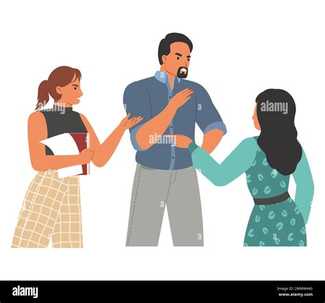 Conflict Between Colleagues At Work Flat Vector Stock Vector Image And Art Alamy
