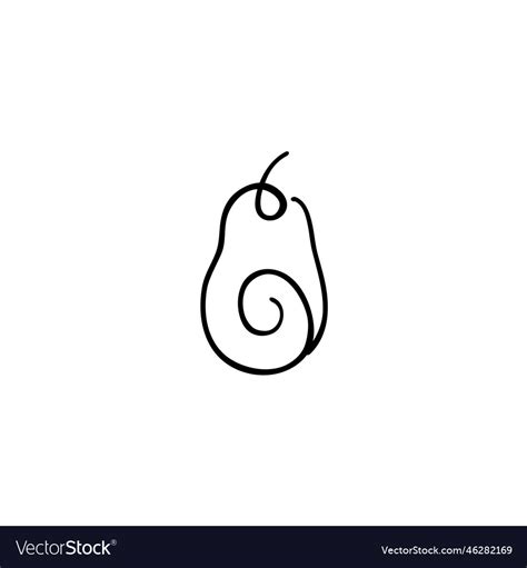 Avocado Line Style Icon Design Royalty Free Vector Image