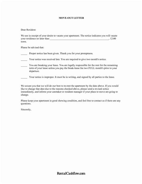 Move Out Notice Template