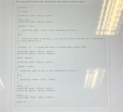 Solved Int Main I Int Myptr Myptr Null If Myptr