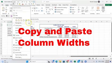 How To Copy And Paste Column Widths In Microsoft Excel More Consistant