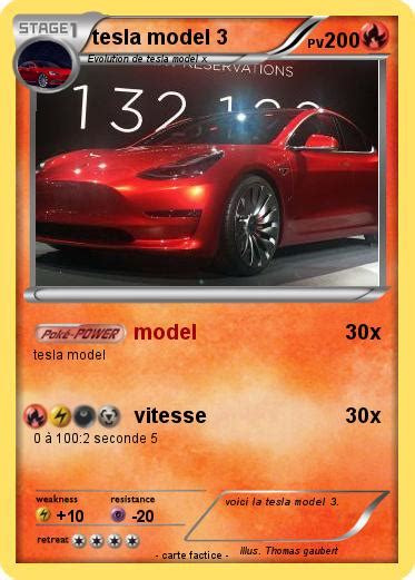 Pokémon Tesla Model 3 3 Model Ma Carte Pokémon