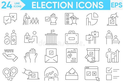 Election Line Iconspolitics And Election Icon Collection Containing Editable Stroke Icons