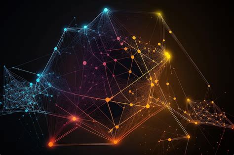 Premium AI Image Abstract Techno Background With Connecting Lines