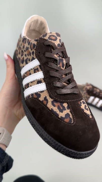 Кеды женские замшевые леопардовые с коричневыми и белыми вставками 8906 Youtube