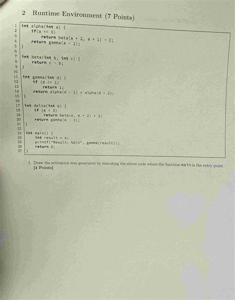 Solved 2 ﻿runtime Environment 7 ﻿points```int Alphaint