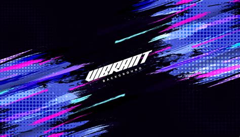 하프톤 효과가 있는 추상적이고 다채로운 브러시 배경 배너 포스터 또는 스포츠 배경에 대한 브러시 획 그림입니다 디자인을위한 스크래치 및 텍스처 요소 0명에 대한 스톡 벡터