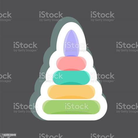 스티커 장난감 피라미드 어린이 기호에 적합합니다 편집 가능한 간단한 디자인 디자인 템플릿 벡터 간단한 그림 0명에 대한 스톡