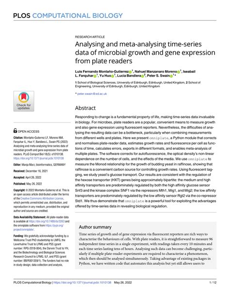 Pdf Analysing And Meta Analysing Time Series Data Of Microbial Growth And Gene Expression From
