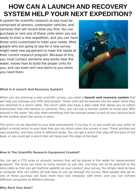 PPT HOW CAN A LAUNCH AND RECOVERY SYSTEM HELP YOUR NEXT EXPEDITION PowerPoint Presentation