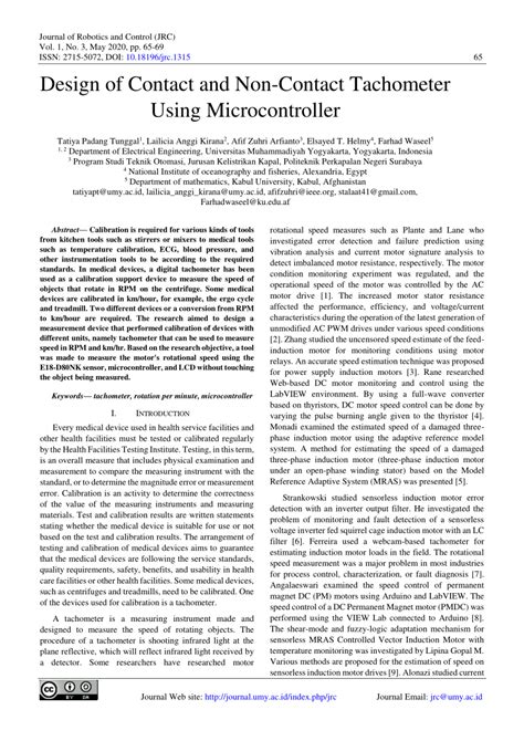 Pdf The Design Of Tachometer Contact And Non Contact Using
