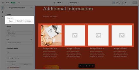 Image With Text Columns Section Blum Theme