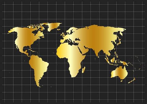 Premium Vector World Map Vector Isolated On Black Background Flat