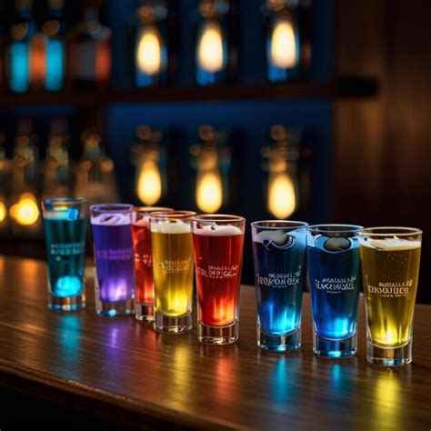 Row Of Assorted Drinks In A Bar Premium Ai Generated Image