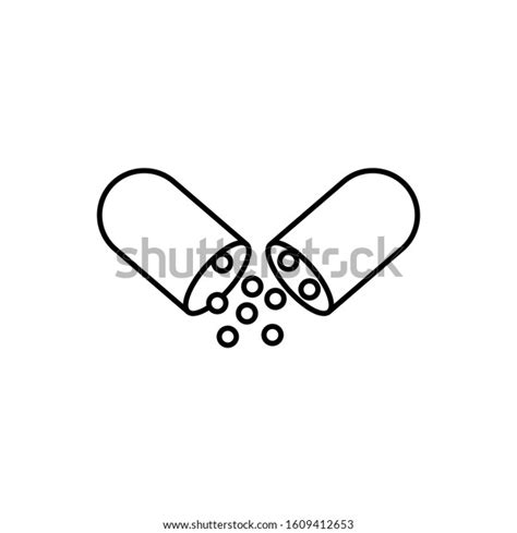 Pill Outline Icon Symbol Logo Illustration Stock Vector Royalty Free
