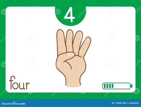 Flashcard Number Four Stock Vector Illustration Of Cards 116667366