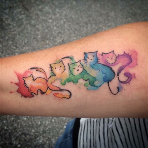 Watercolor Rainbow Tattoo Cats Rainbow Tattoos Creative Tattoos Tattoos