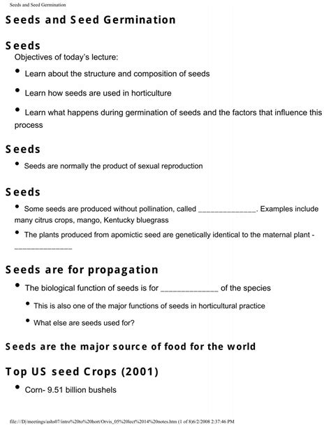 Seeds And Seed Germination