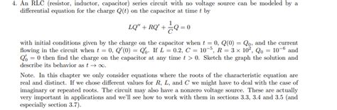 Solved An Rlc Resistor Inductor Capacitor Series Circuit