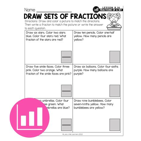 Lucky To Learn Math Fractions Of A Set Lesson 8 14 Differentiation Draw Sets Of