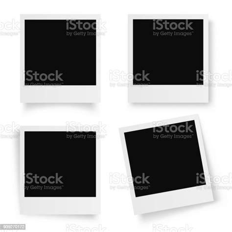 사진 프레임의 집합입니다 사진에 대 한 레트로 사진 프레임 템플릿입니다 투명 한 바탕에 흰색 플라스틱 테두리입니다 재고 벡터