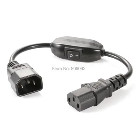 IEC 320 PDU UPS C14 Male To C13 Female Converter Extension Power Cable Switch Power Converter