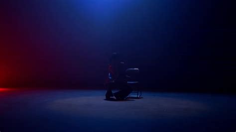 Full Static Shot Captures Womans Knee Sliding Dance Dimly Lit — Stock Video © Kristiankettner