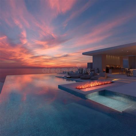 Luxury Infinity Pool And Sunset View At Modern Cliffside Residence A