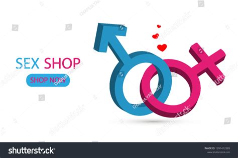 Male Female Genders Sex Shop Vector Stock Vector Royalty Free