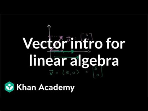 Vector Intro For Linear Algebra Vectors And Spaces Linear Algebra Khan Academy EJOY English