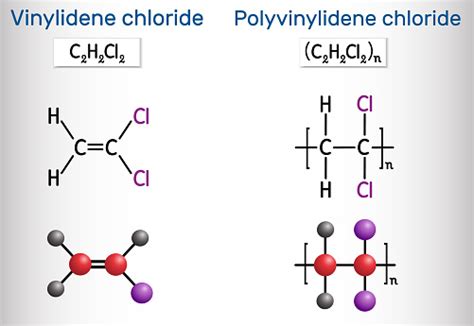 1 1디클로로에테네 분자 폴리염화염화물은 염화물염화물의 호모 폴리머입니다 0명에 대한 스톡 벡터 아트 및 기타 이미지 Istock