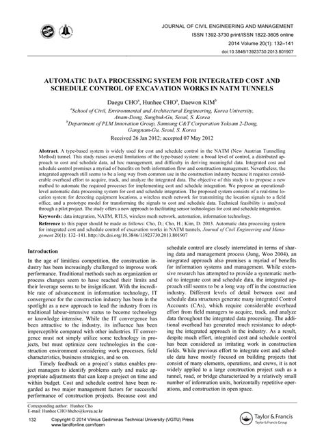Pdf Automatic Data Processing System For Integrated Cost And Schedule