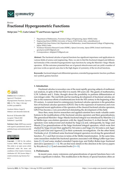 Pdf Fractional Hypergeometric Functions