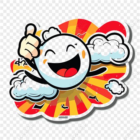 웃는 빨간 만화 일러스트 시끄러운 스피커와 스티커 벡터상표 Png 일러스트 무료 다운로드 Lovepik