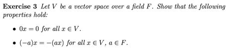 Solved Let V Be A Vector Space Over A Field F Show That The Chegg Com