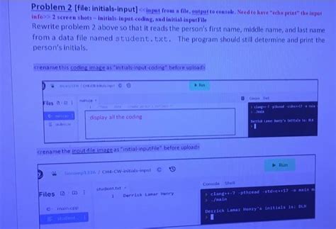 Solved Problem 2 File Initials Input 2 Screen