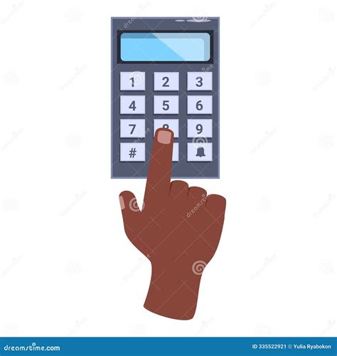 Hand With Atm Keypad Outline Icon Vector Illustration 144472326