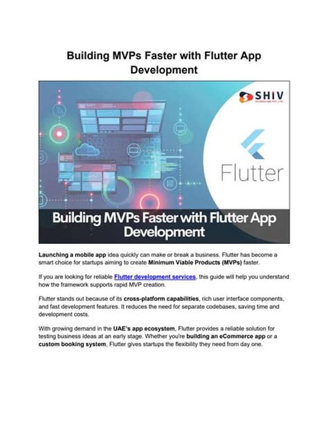 A Comprehensive Guide To Building Mvps Faster With Flutter Pdf