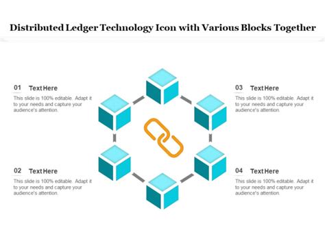 Distributed Ledger Technology Icon With Various Blocks Together Ppt Powerpoint Presentation