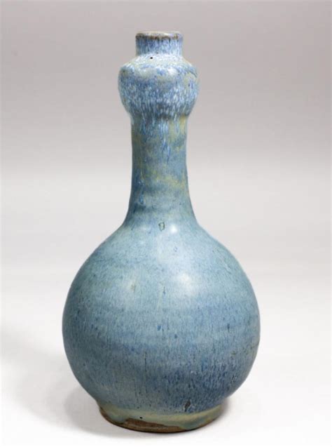 Lot Chinese Jun Ware Flambe Garlic Bulb Pottery Vase