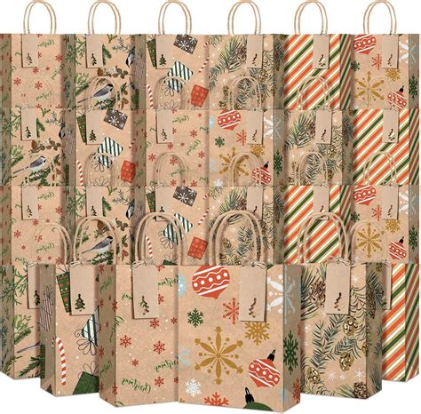 Tinlade 48 Pcs Christmas Kraft T Bags With T Tags