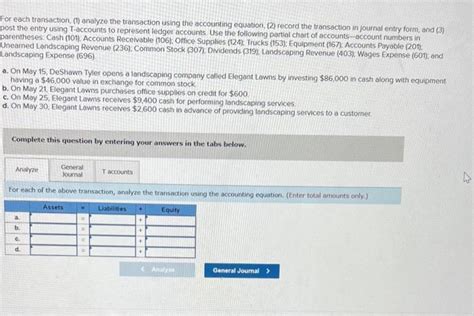 Solved For Each Transaction 1 Analyze The Transaction