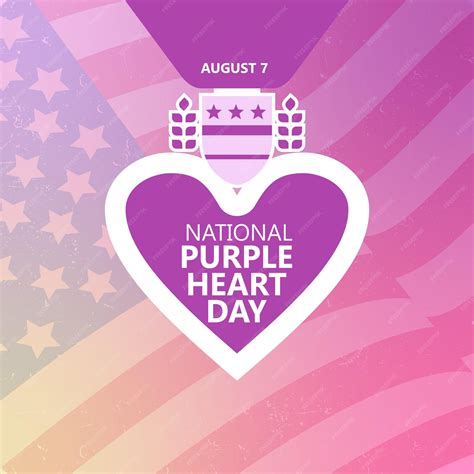 Premium Vector National Purple Heart Day August 7 Holiday Concept For