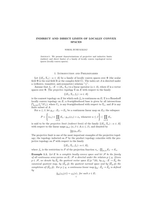 Pdf Indirect And Direct Limits Of Locally Convex Spaces