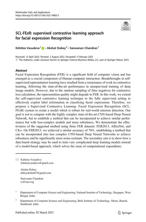 Pdf Supervised Contrastive Learning Approach For Facial Expression