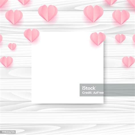 나무 배경에 비행 종이 접기 하트와 발렌타인 데이 카드 벡터 2월에 대한 스톡 벡터 아트 및 기타 이미지 2월 National Womens Day 공휴일 Istock