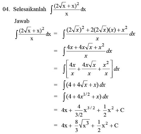 Aturan Dasar Integral Fungsi Aljabar Materi Lengkap Matematika